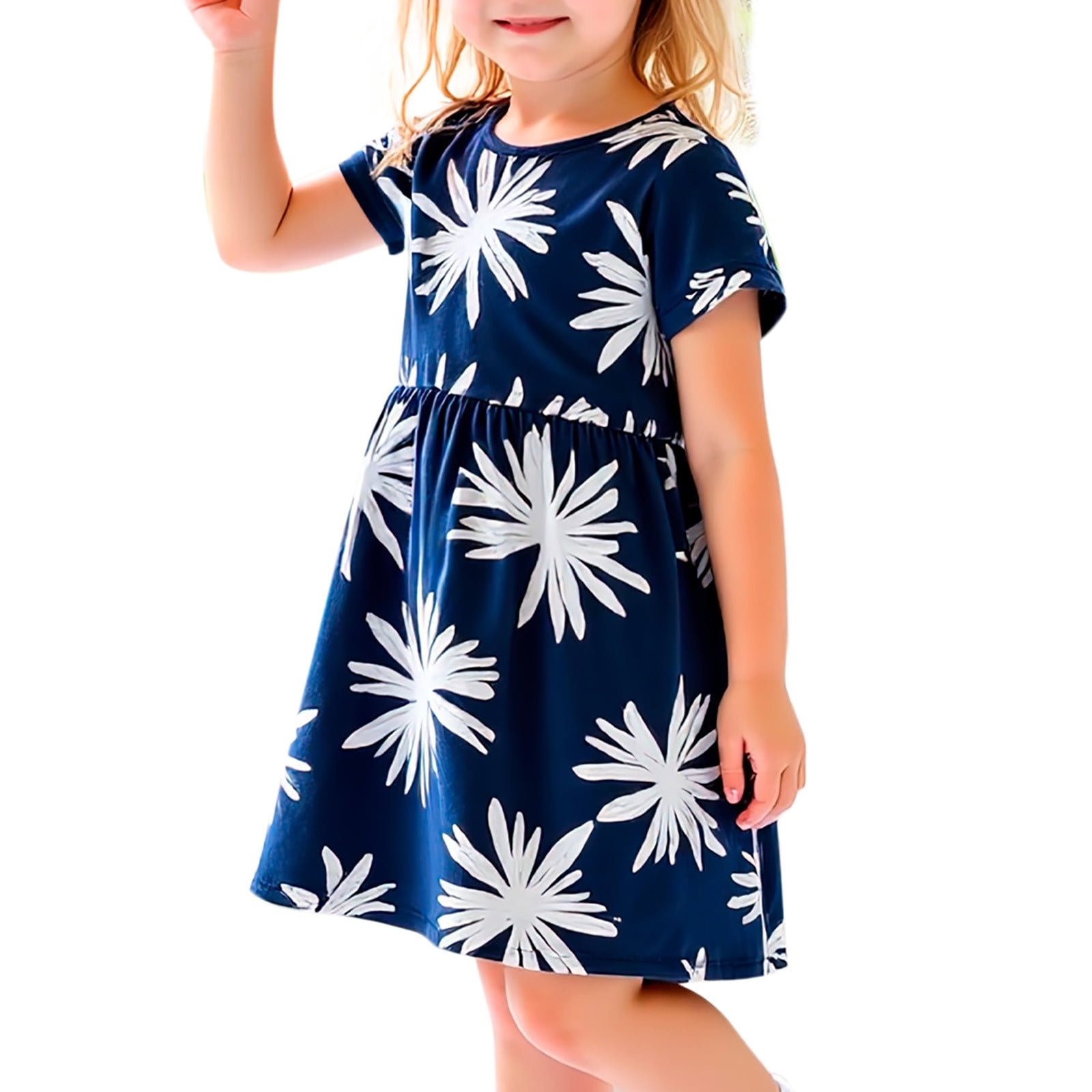 Cute Dresses For Girls Kids Fly Sleeve Flower Prints Princess Fashion ...