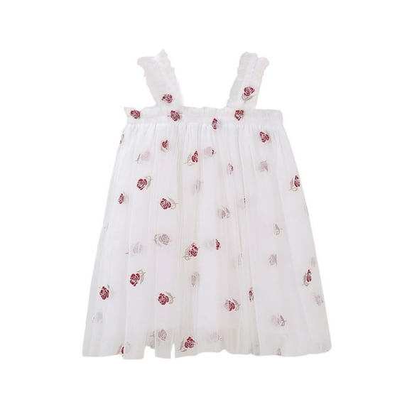 Cute Dresses for Girls Fashion Embroidery Sleeveless Causal Beach Dress ...
