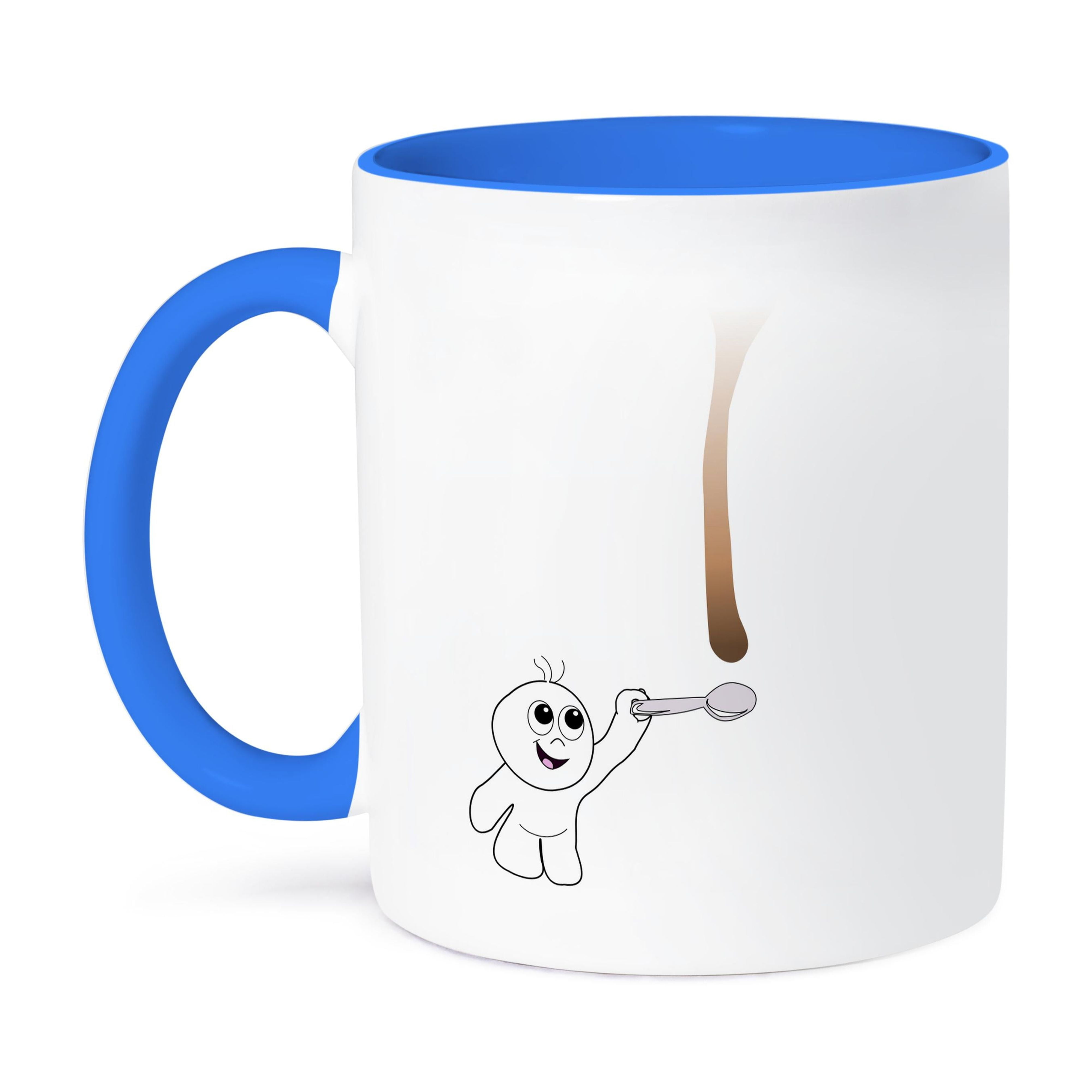 3dRose, Cute Drip Guy catching chocolate or coffee drop with spoon ...