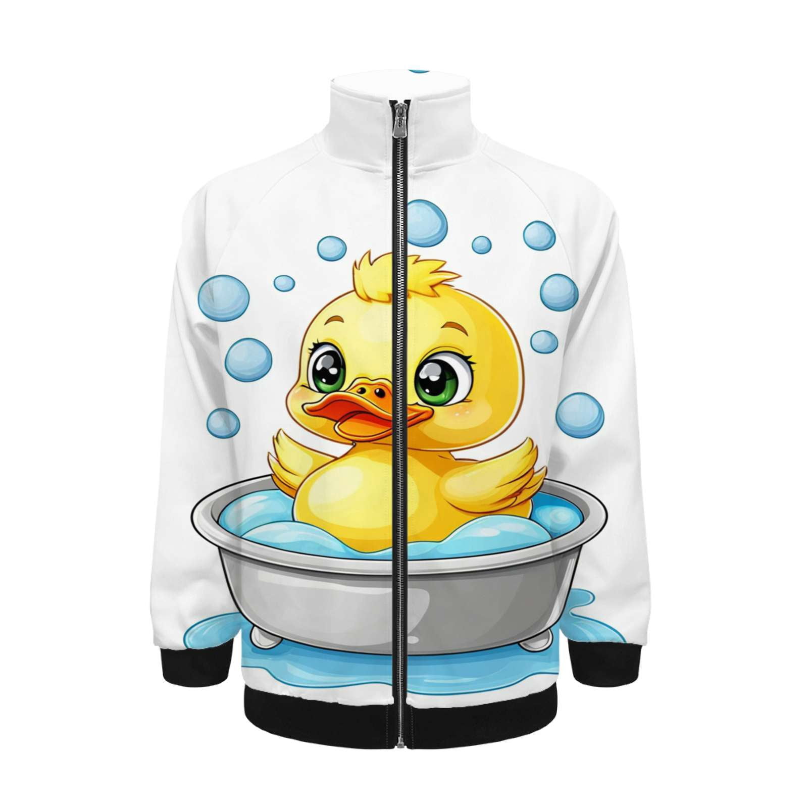 Cute Duck Bath Time Jacket Men's Street Cool Long Sleeves Coat ...