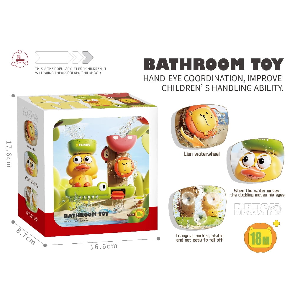 Cute Duck Bathtub Boat Toy with 3 Emotional Ducks Automatic Water Spray Toys for Toddlers ...
