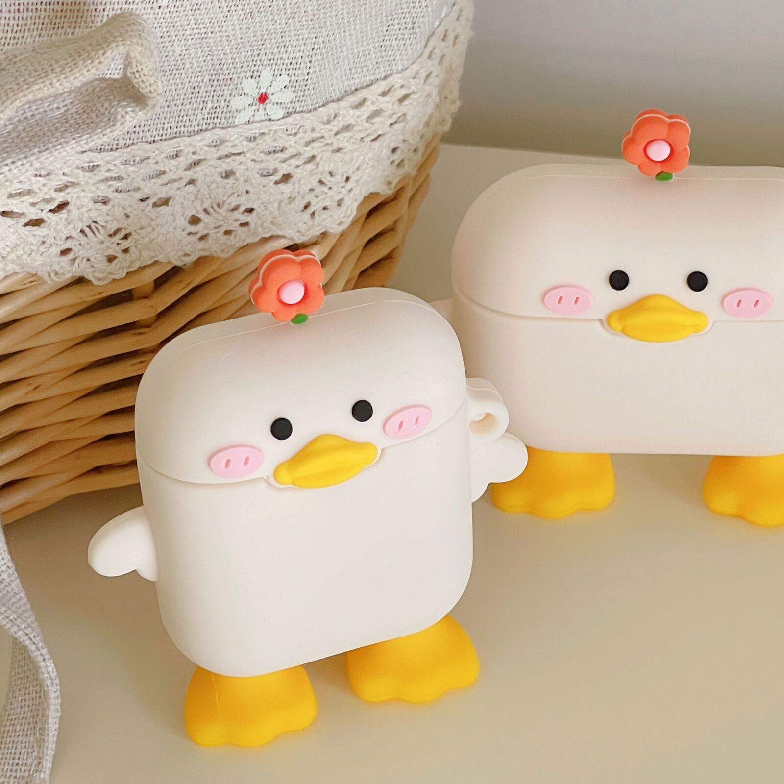 Cute Duck Case For Apple Airpods 3rd Gen 3D Cute Cartoon Duck Red ...