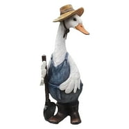 15" Solid Concrete Goose Statue, HANDMADE Dress up goose statue, life ...