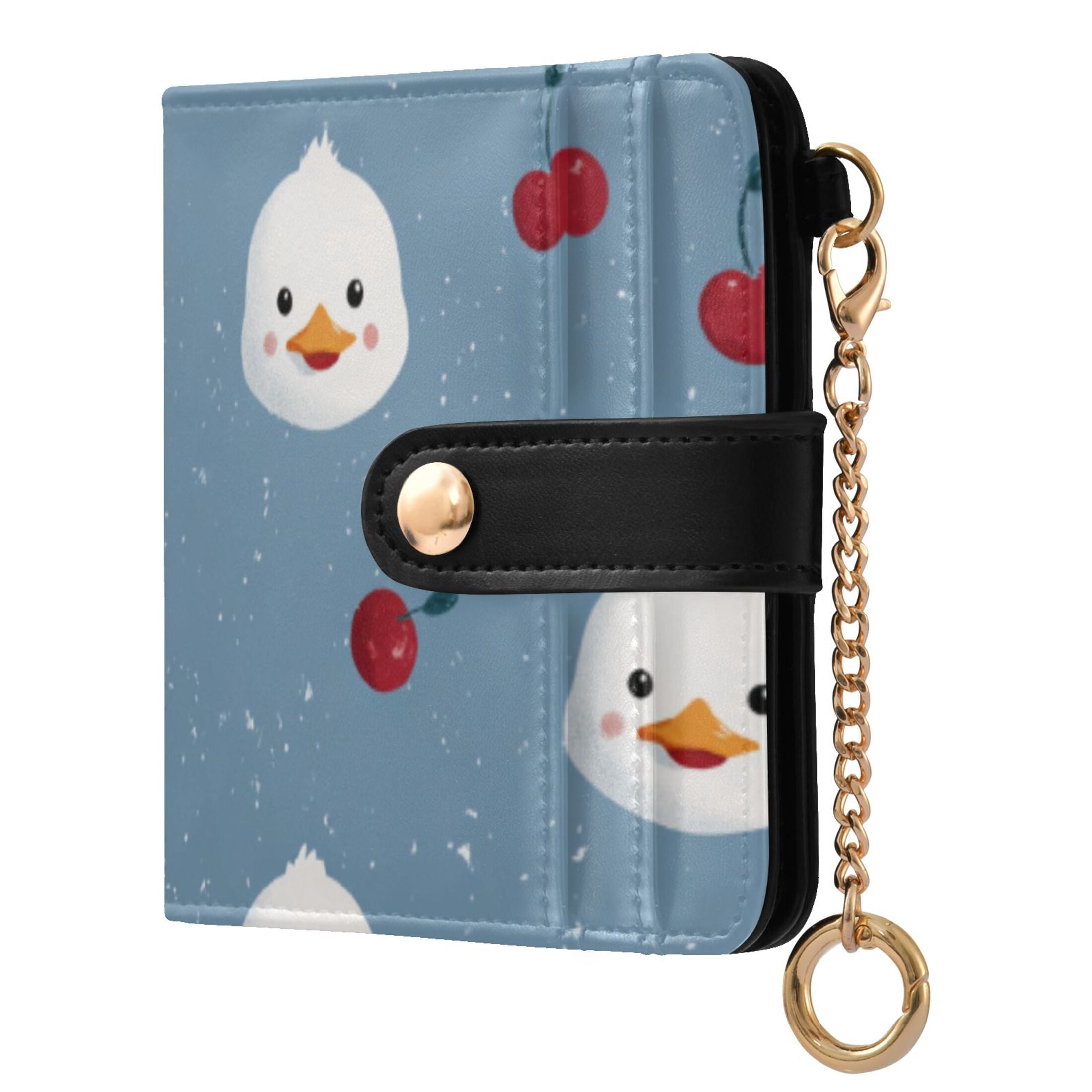 Cute Duck Faces Cherries Women's Wallet PU Leather Card Cases RFID ...