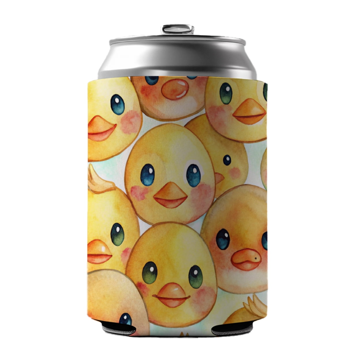 Cute Duck Faces Watercolor Drink Beer Soda Insulated Sleeve Holder Can ...