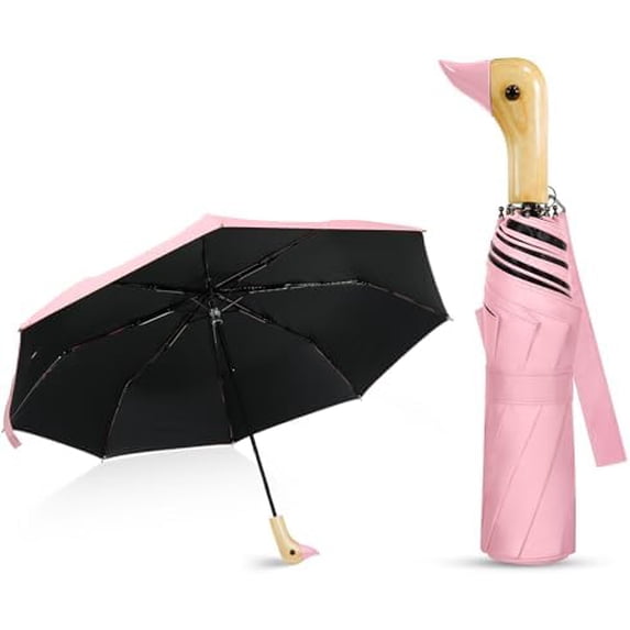 Cute Duck Handle Umbrella - Compact Travel Yellow Duck Head Umbrella ...