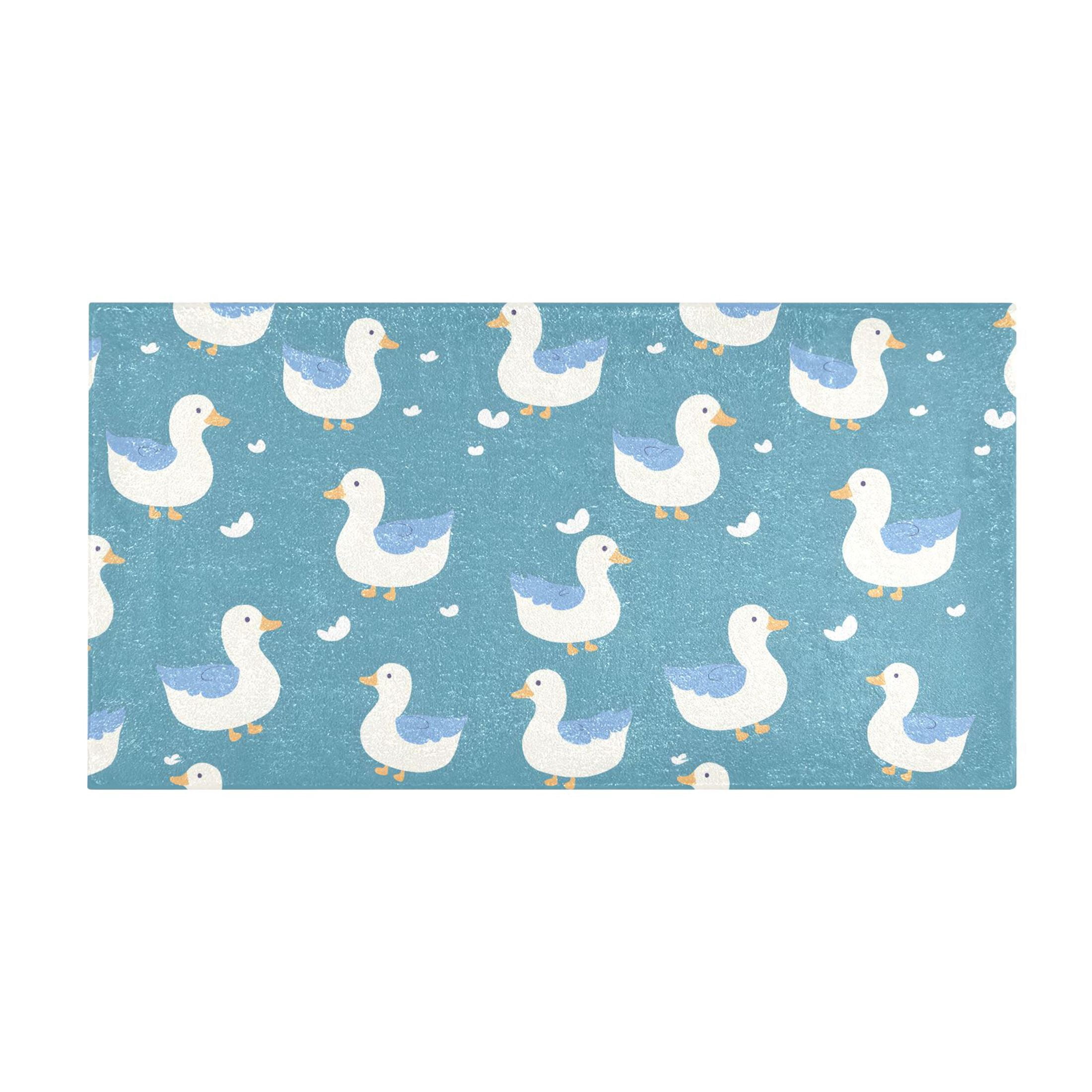 Cute Duck Pattern Bath Mat 39x20 Inch Soft Absorbent Non-Slip Plush ...