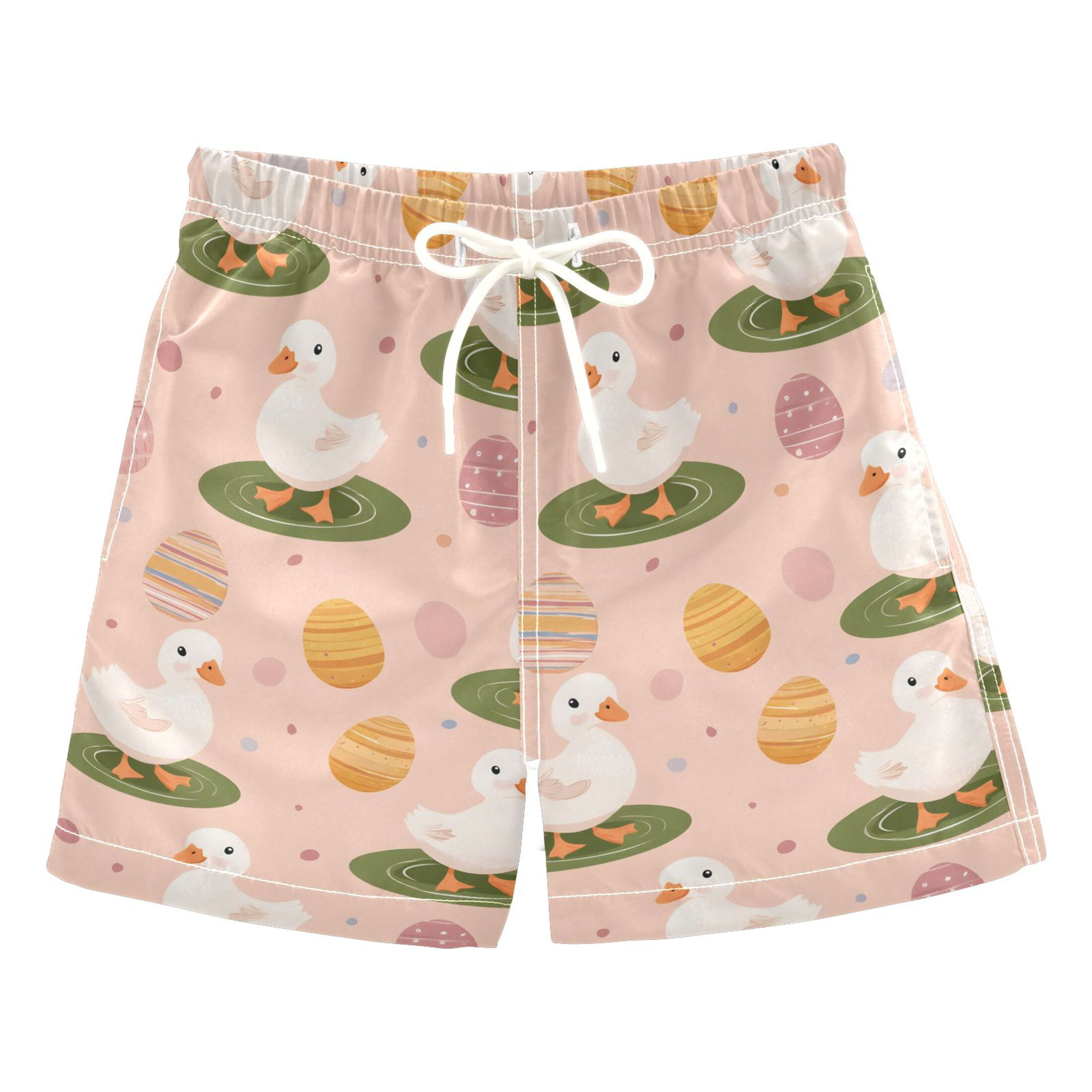 Cute Duck Pattern Swim Trunks Quick Dry Beach Pool Board Shorts ...