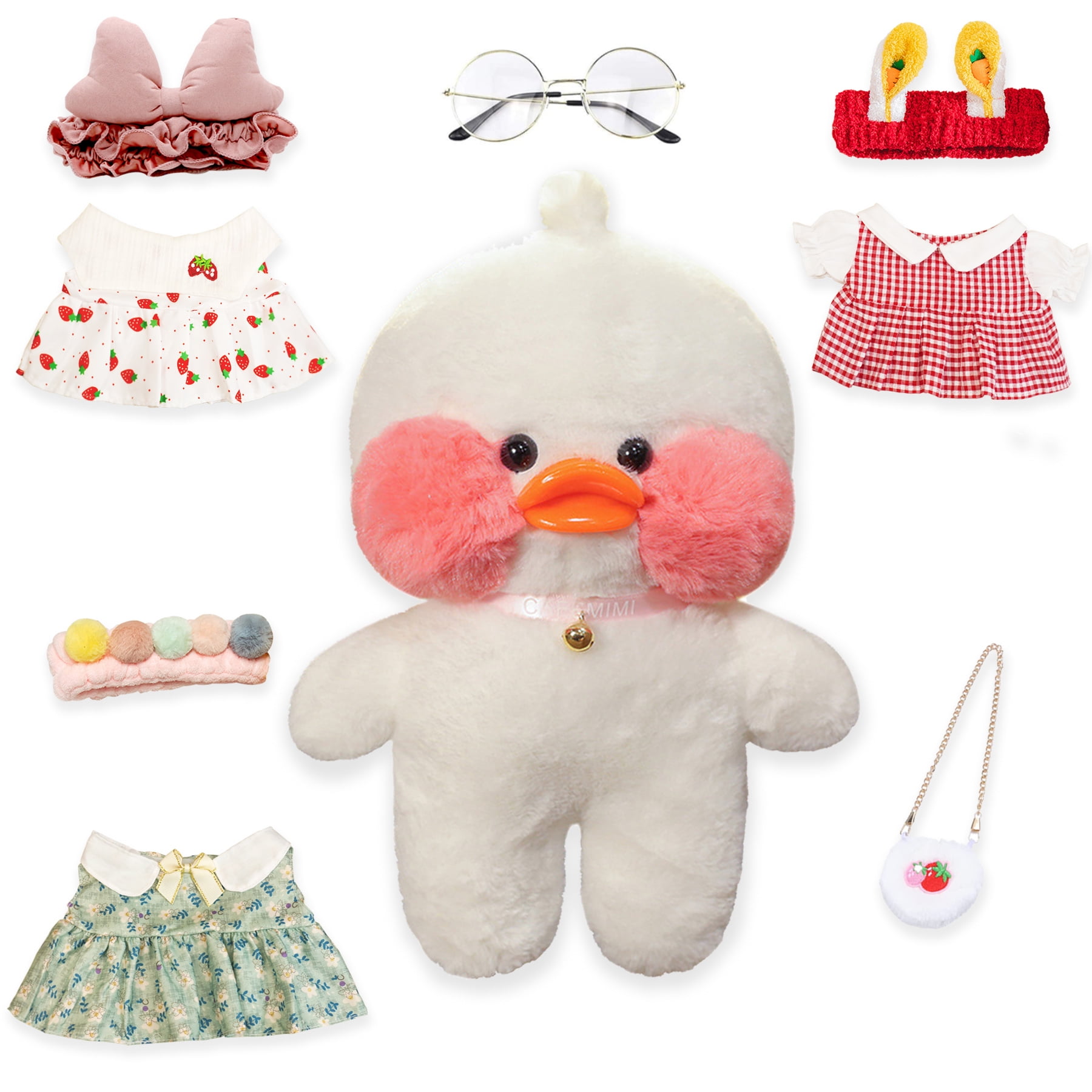 Cute Duck Plush with 8 Kawaii Accessories/Clothes , Cute Plushies ...