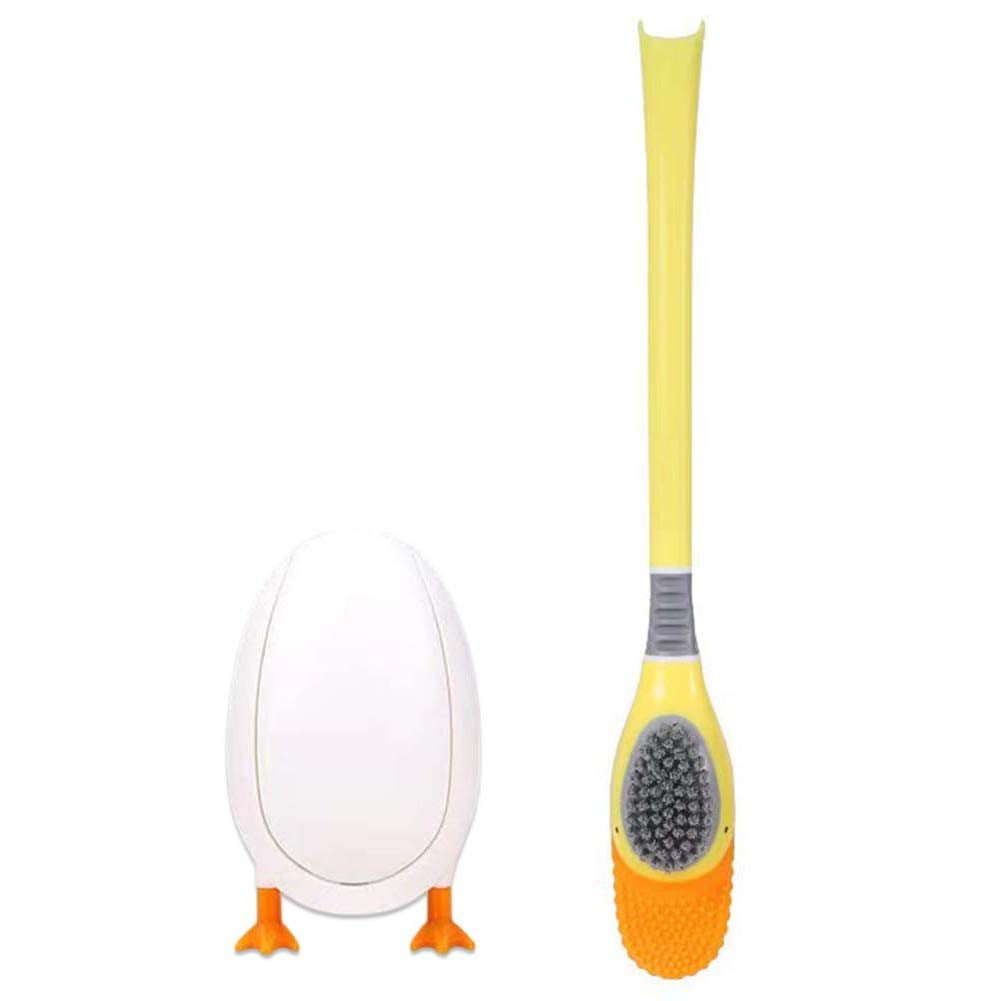 Cute Duck Silicone Toilet Brush Set: 360° Deep Clean & Easy Storage ...