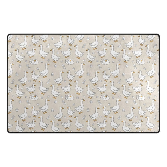 Cute Duck and Flowers Memory Foam Area Rug 60"x39" Non Slip, Absorbent ...