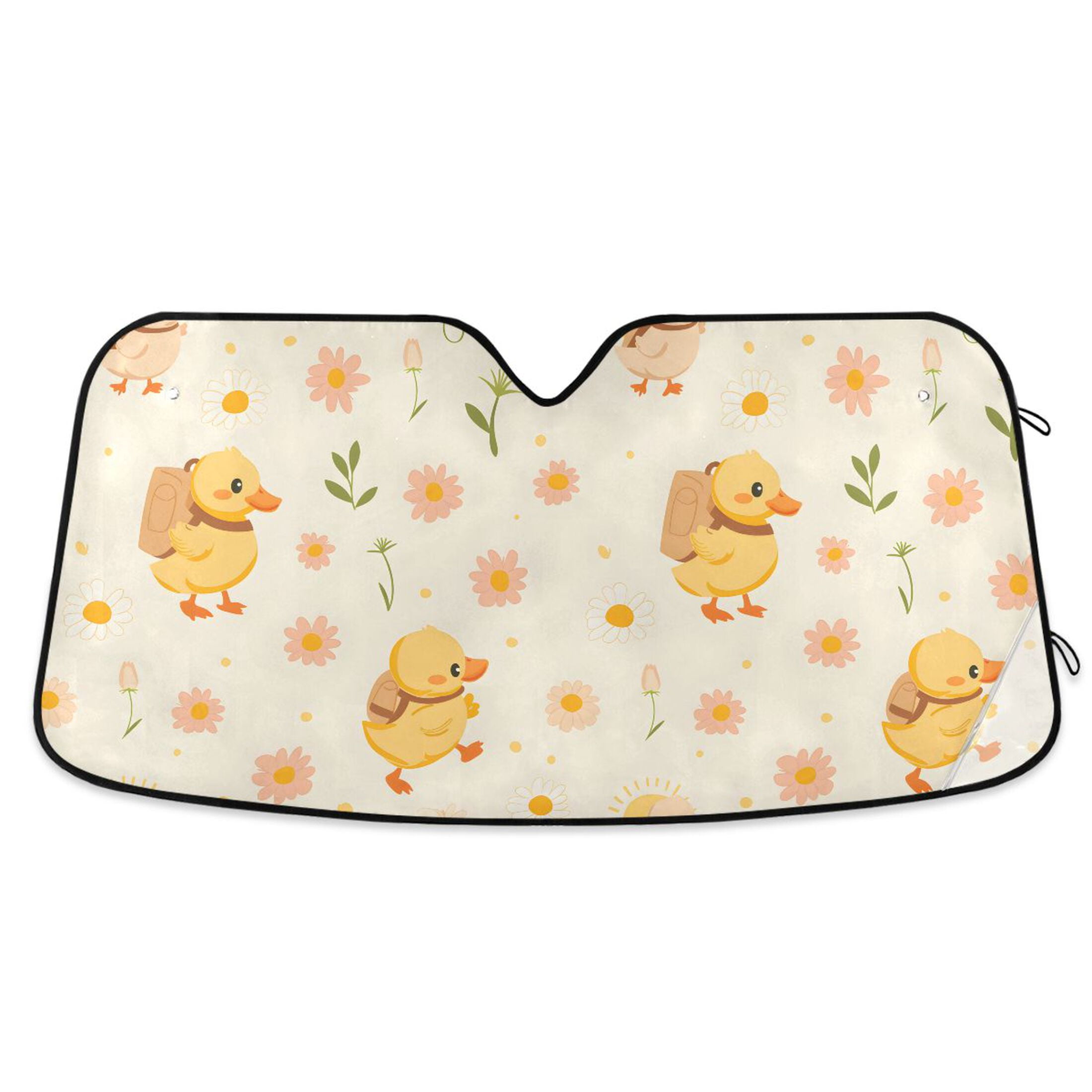 Cute Duck with Backpack Car Windshield Sun Shade Foldable Car Front ...