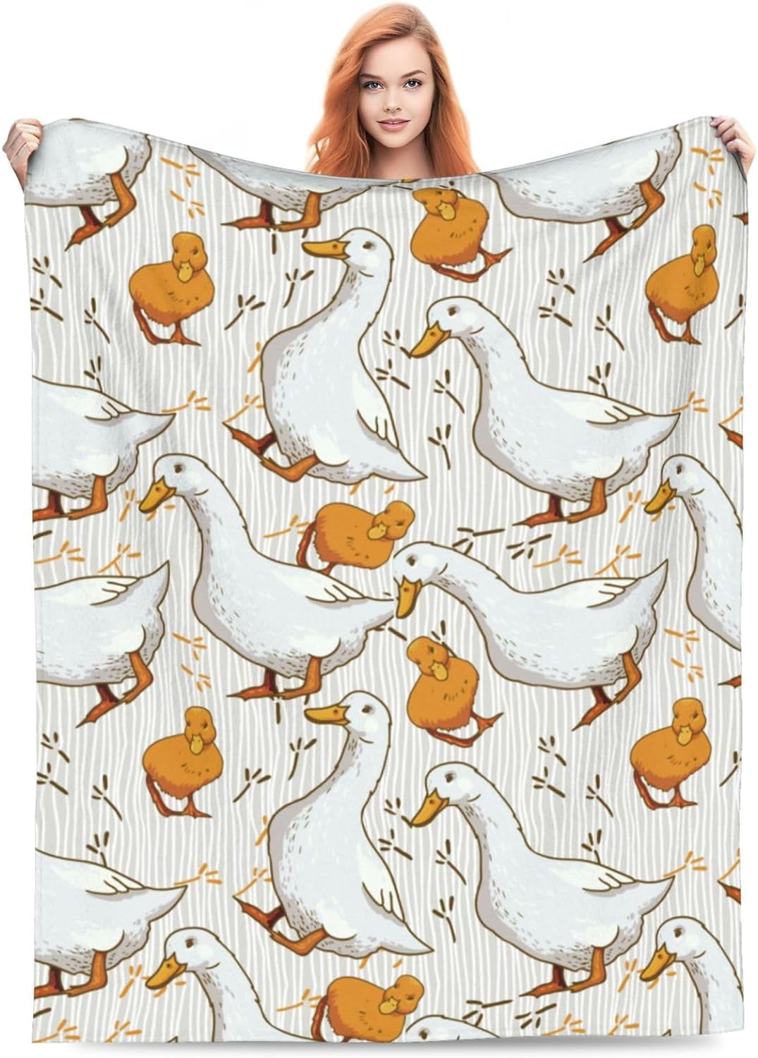Cute Ducks Blanket Duck Print Gift for Kids Ducks Lover Soft Flannel ...