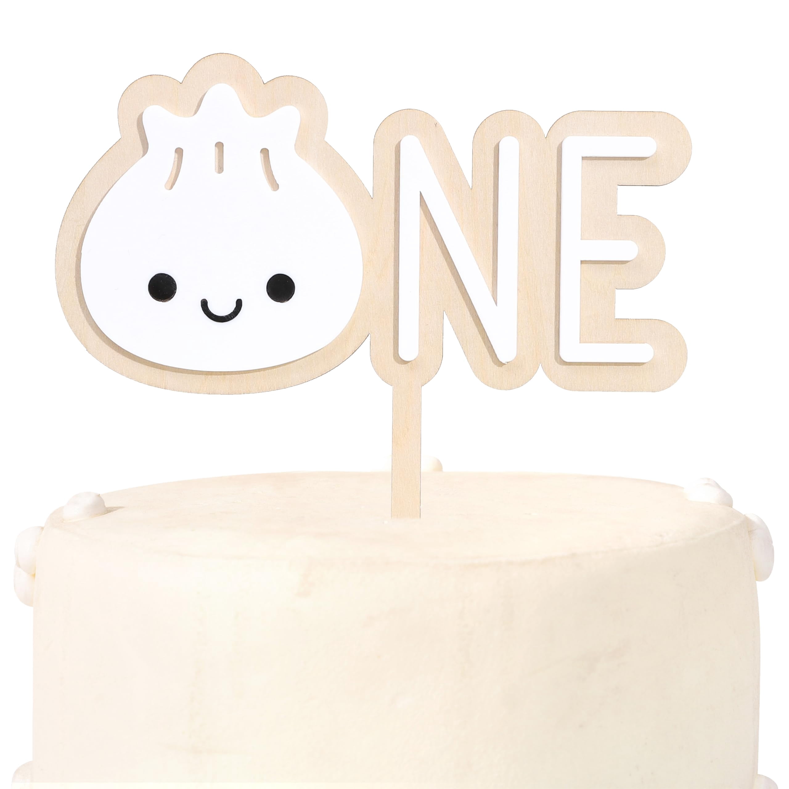 Cute Dumpling Cake Topper with ONE ITL1 Text, 6x6.3 inches, First ...