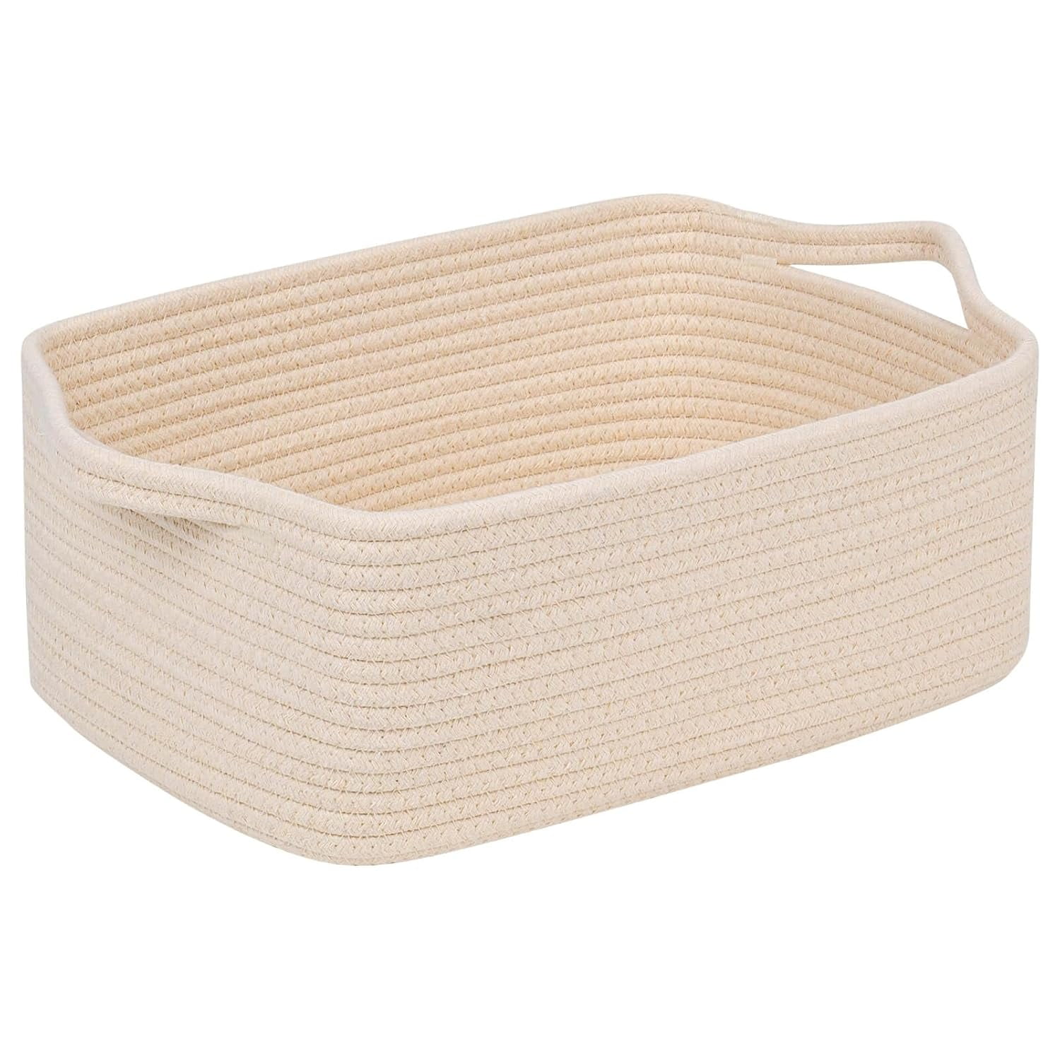 Cute and Durable Small Cotton Rope Basket for Organizing, Woven Closet ...