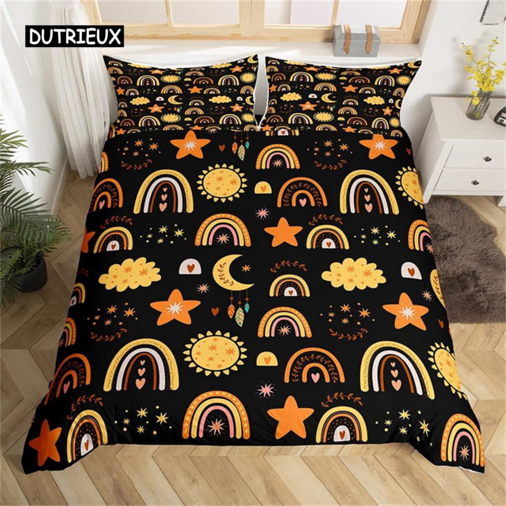 Cute Duvet Cover Set Single for Microfiber Cartoon Bedding Set Sun Moon ...