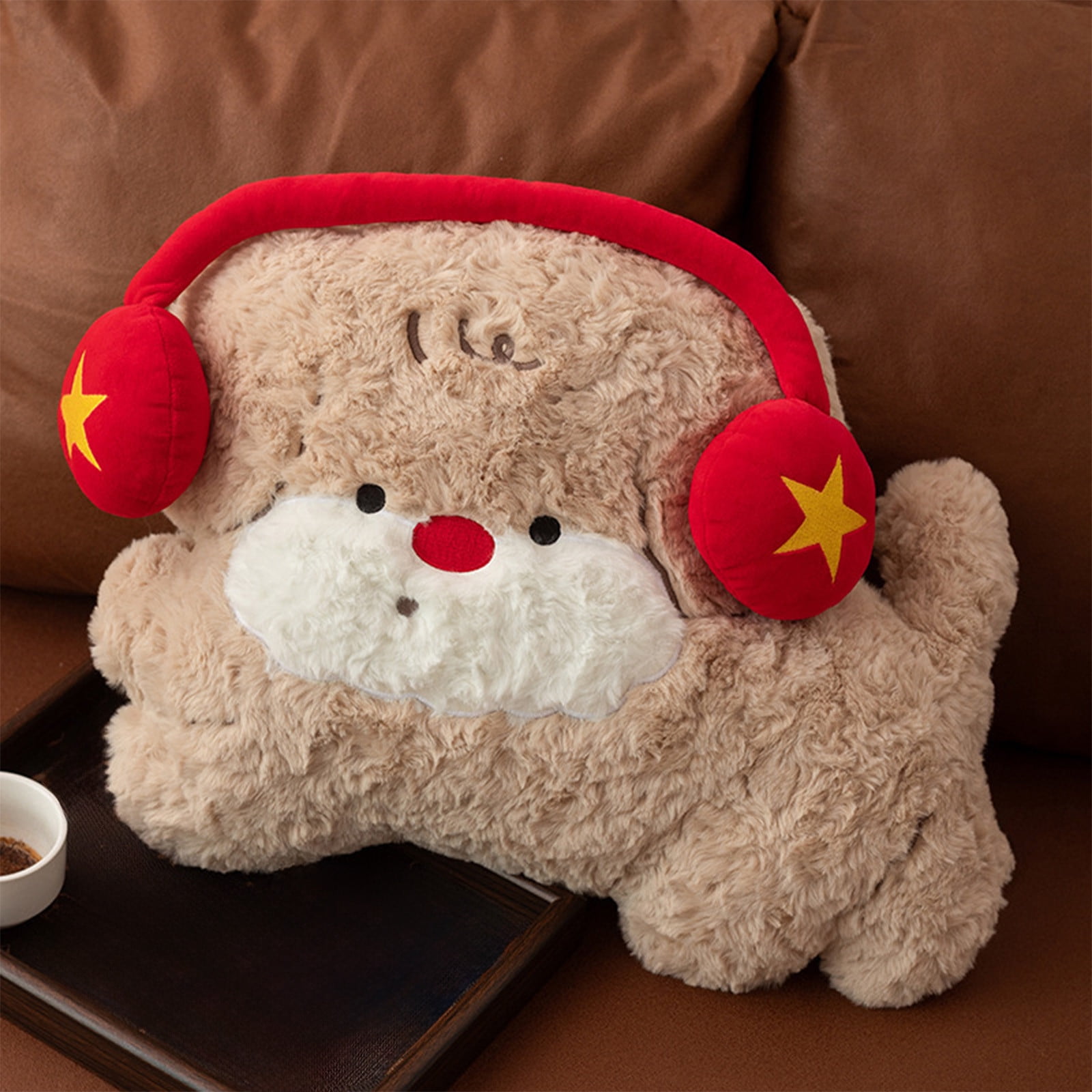 Cute Earphone Puppy Plush Pillow - Stuffed Animal Toy with Headband ...