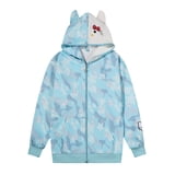 Cute Ears KT Cat Camouflage Print Hooded Sweatshirt Coat Women Zipper ...