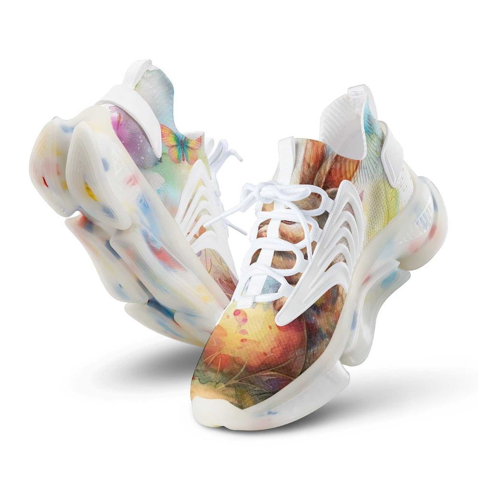 Cute Easter Bunny Butterfly Walking Shoes for Men Woman Lightweight ...