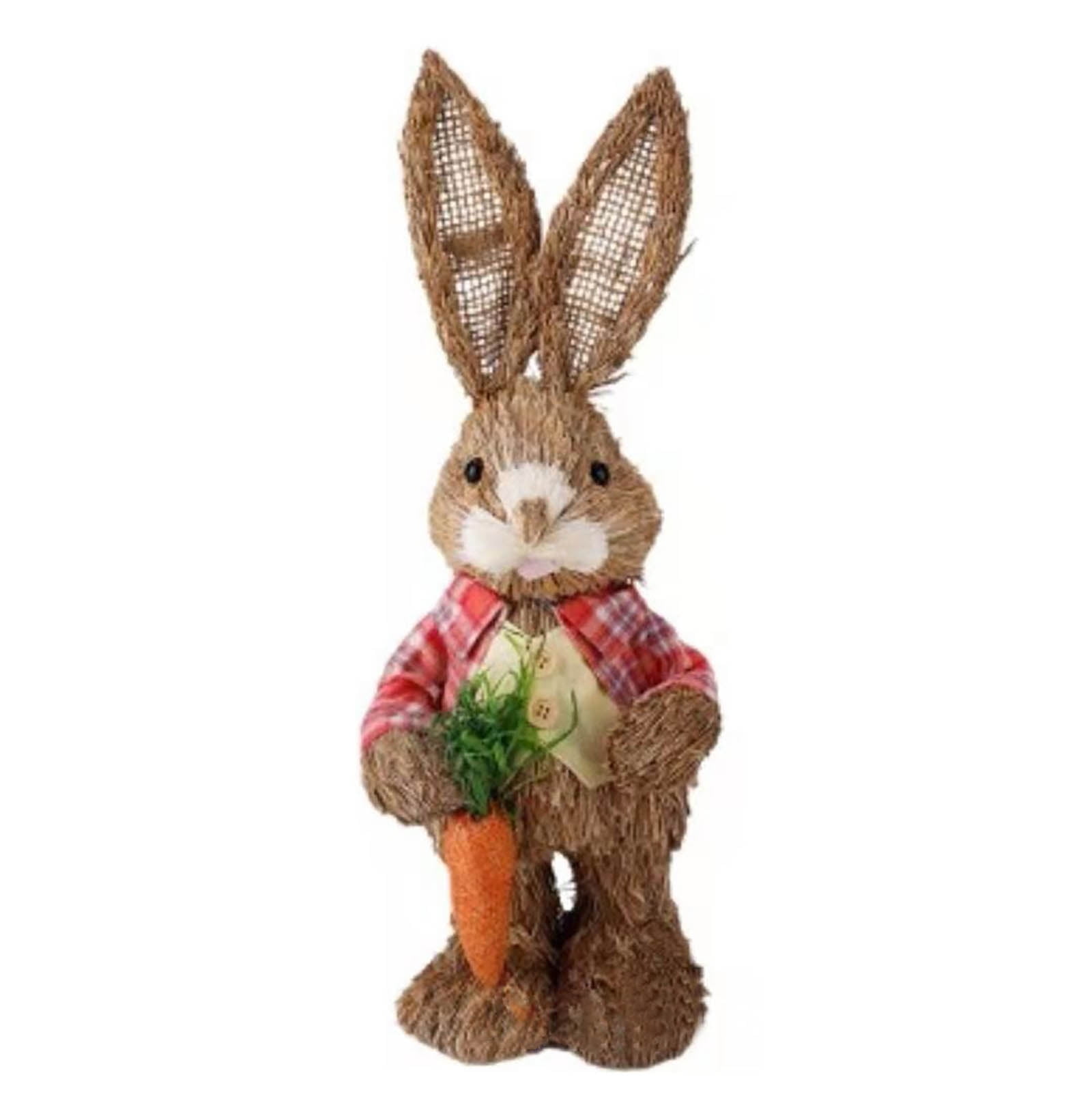 Cute Easter Bunny Decor,12.6inch Sisal Rabbit with Carrots Outdoor ...
