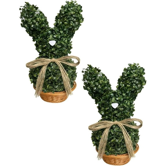 Cute Easter Bunny Figurine, Lifelike Easter Bunny Topiary Tree, Faux ...