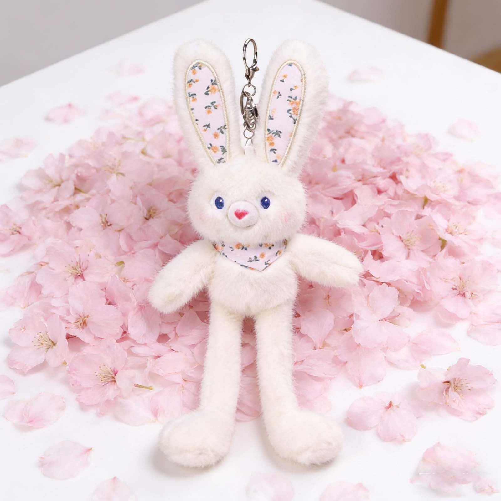 Cute Easter Bunny Pull-Tab Plush Keychain Toy - Soft Short Fabric ...
