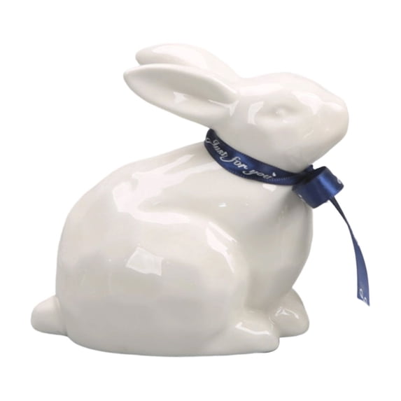 Cute Easter Bunny Resin Decor Sitting Style With Ribbon Accent Home ...