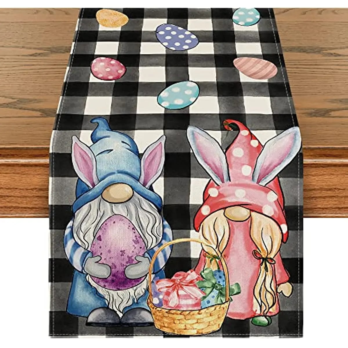 Cute Easter Egg Bunny Table Runners Seasonal Spring Holiday Kitchen ...