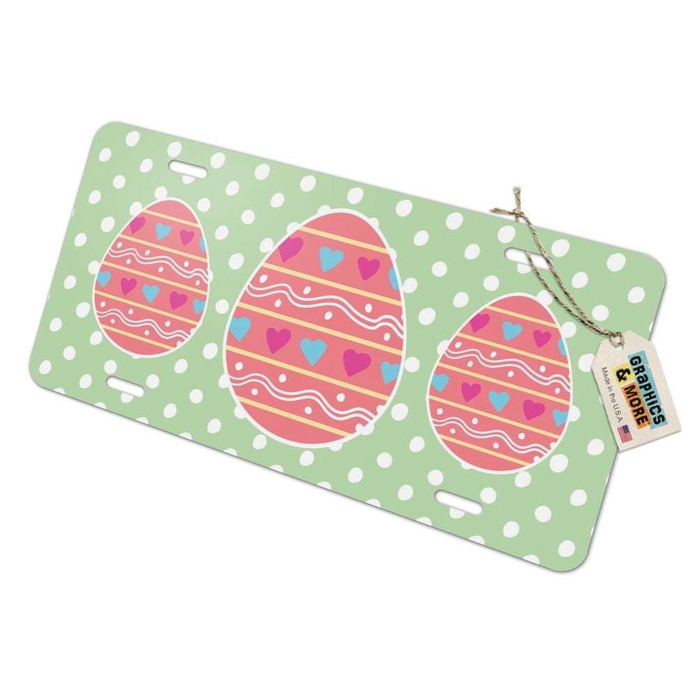 Cute Easter Egg Pink with Hearts Novelty Metal Vanity Tag License Plate ...
