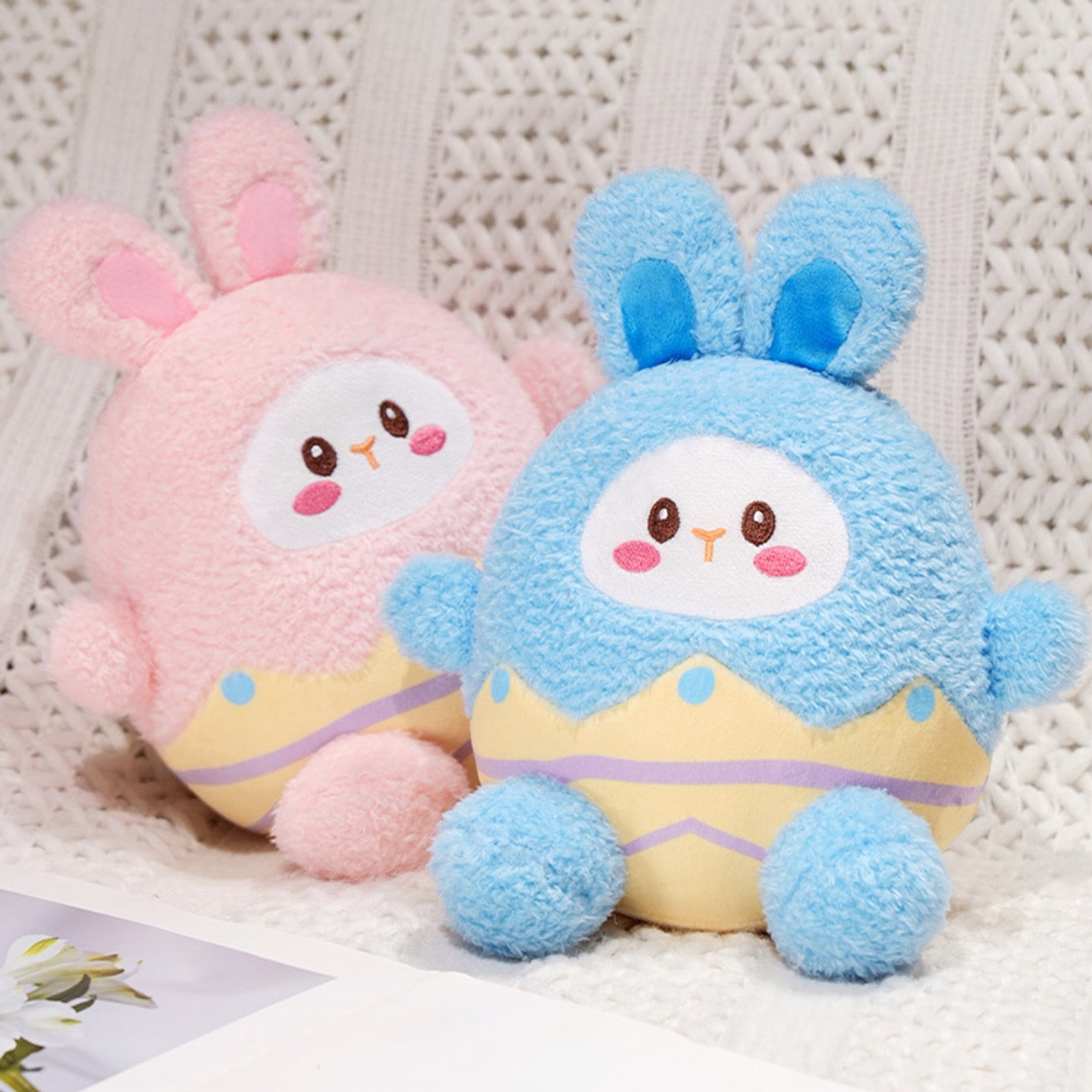 Cute Easter Plush Toy Bunny Egg - Shaped Stuffed Doll, Soft Cuddly ...