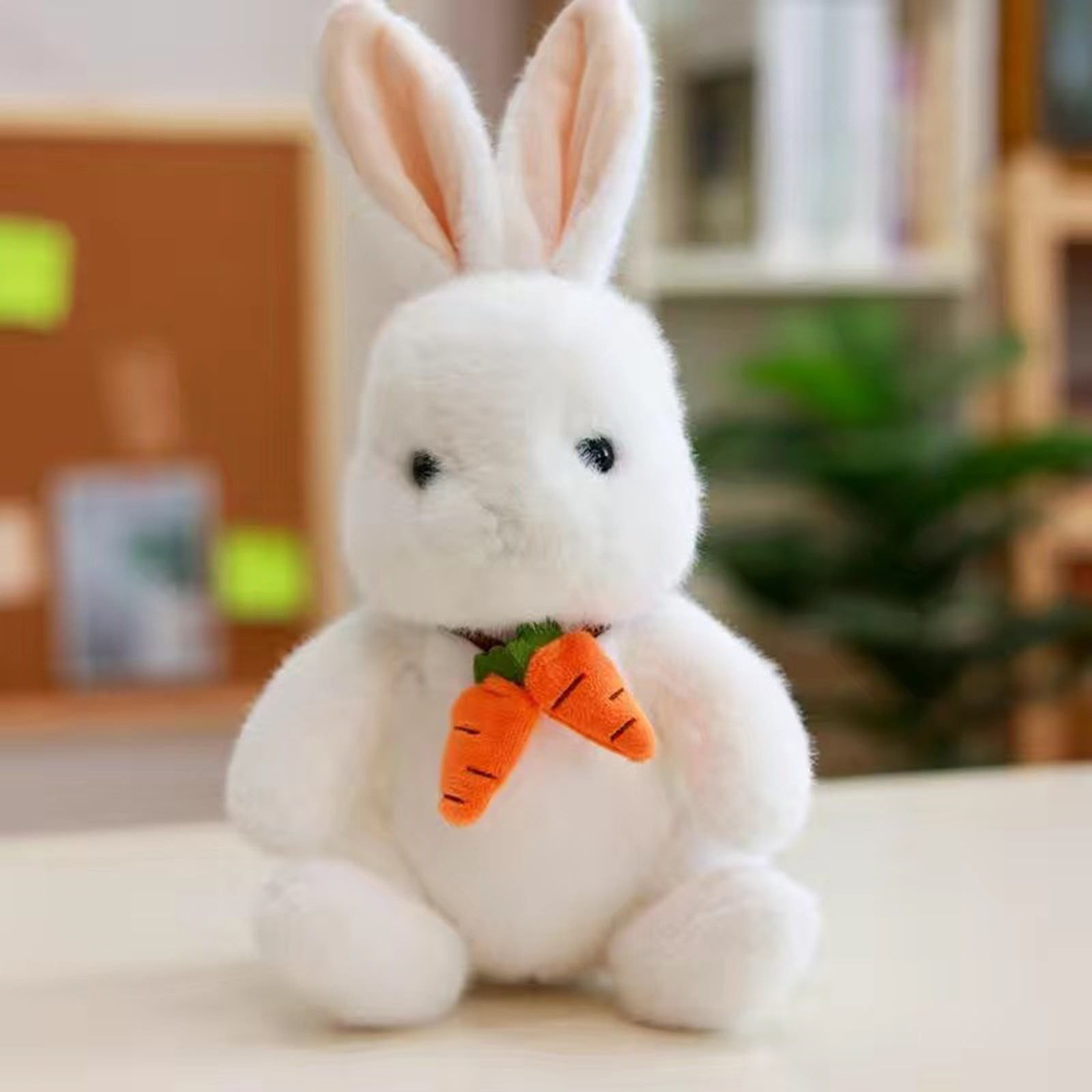Cute Easter Rabbit Plush Toy with Carrot Collar, 11.8 Inches, Soft ...