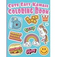Cute Easy Kawaii Coloring Book: Gift for Kids full of Animals, Unicorns ...