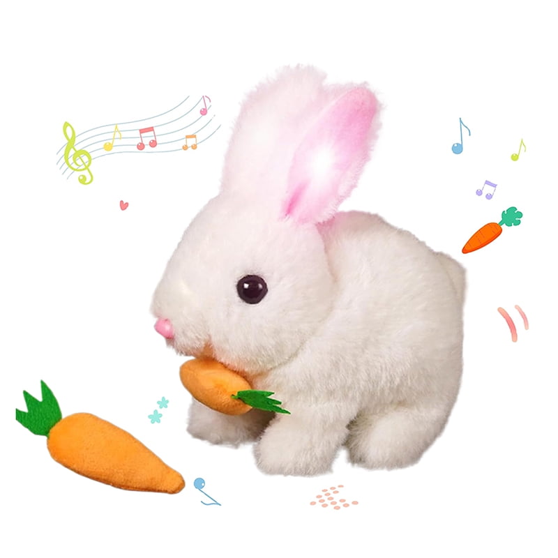 Cute Electric Rabbit Interactive Plush Toys Bunny With Light Carrot ...