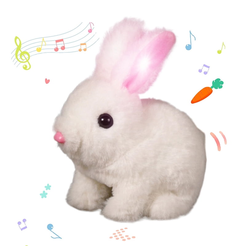 Cute Electric Rabbit Interactive Plush Toys Bunny With Light Carrot ...