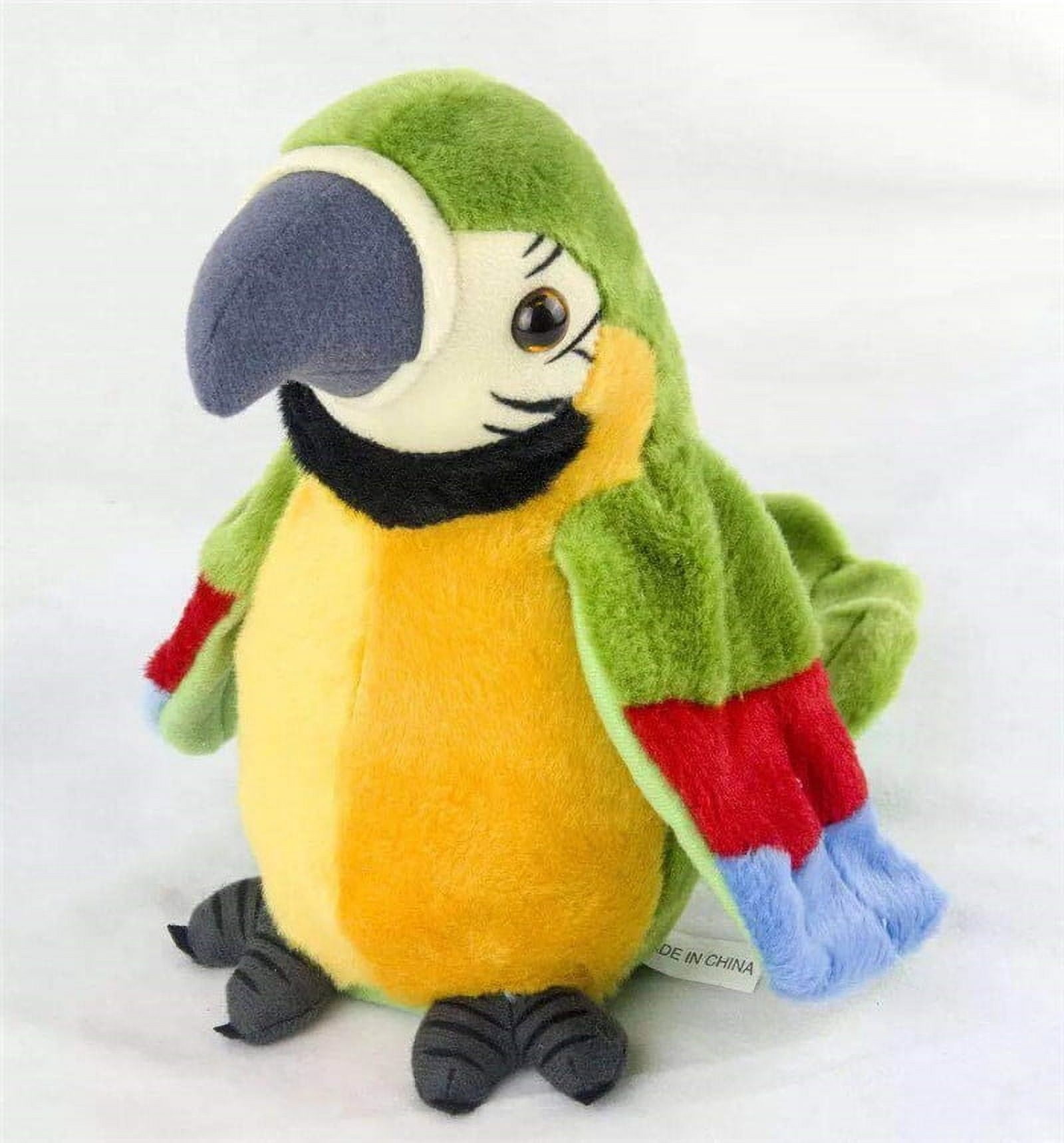 Cute Electric Talking Parrot Plush Toy Speaking Record Repeats Waving ...