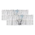 Cute Elephant 2 Panels Kitchen Valance, Blue Watercolor Bubbles Animal ...