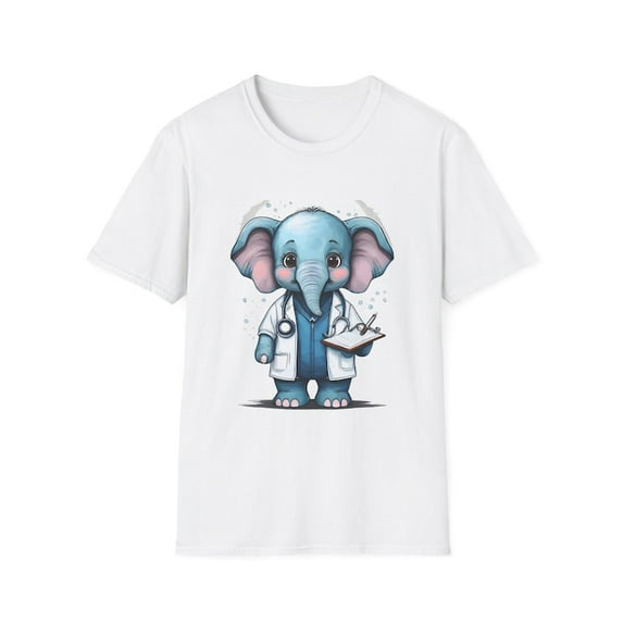 Cute Elephant Doctor Graphic T-Shirt, Medical Animal Illustration ...
