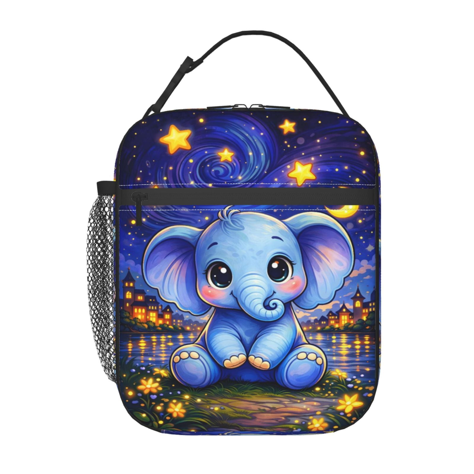 Cute Elephant Lunch Bag Reusable Thermal Lunch Tote with Handle for ...