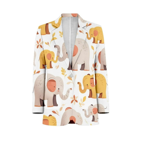 Cute Elephant Men's Suit Blazer Casual Party Wear Slim Fit Suit Jacket ...