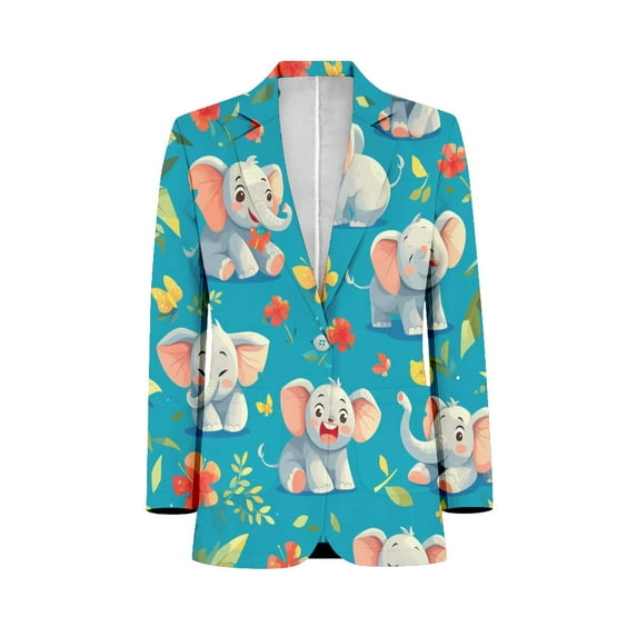 Cute Elephant Mens Suits Shawl Collar Slim Fit Suit Mens Groom Jacket ...