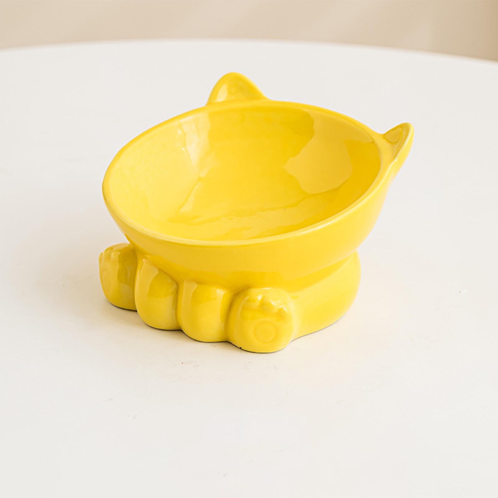 Cute Elevated Cat Bowl, Anti-Skid Chin Protection Pet Food Dish for ...