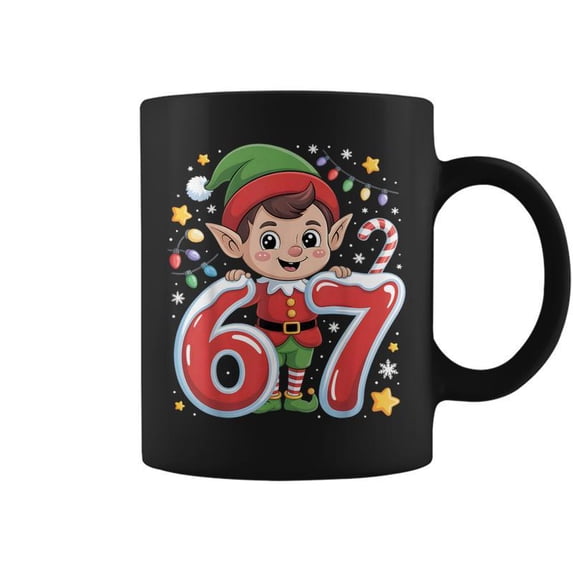 Cute Elf Six Seven 6 7 Meme Christmas Costume Coffee Mugs - Walmart.com