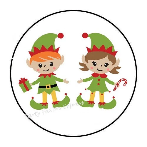 Cute Elves Christmas Stickers Party Favors Phone Decal Water Bottle ...