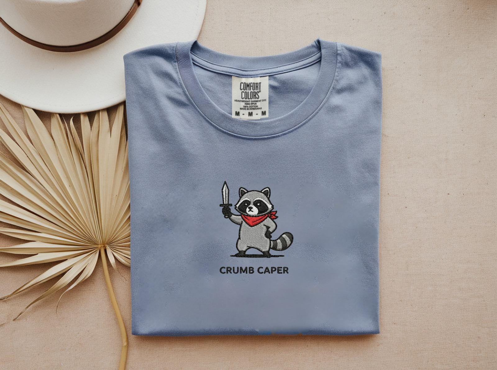 Cute Embroidered Raccoon Shirt Crumb Caper Tee | Funny Animal ...