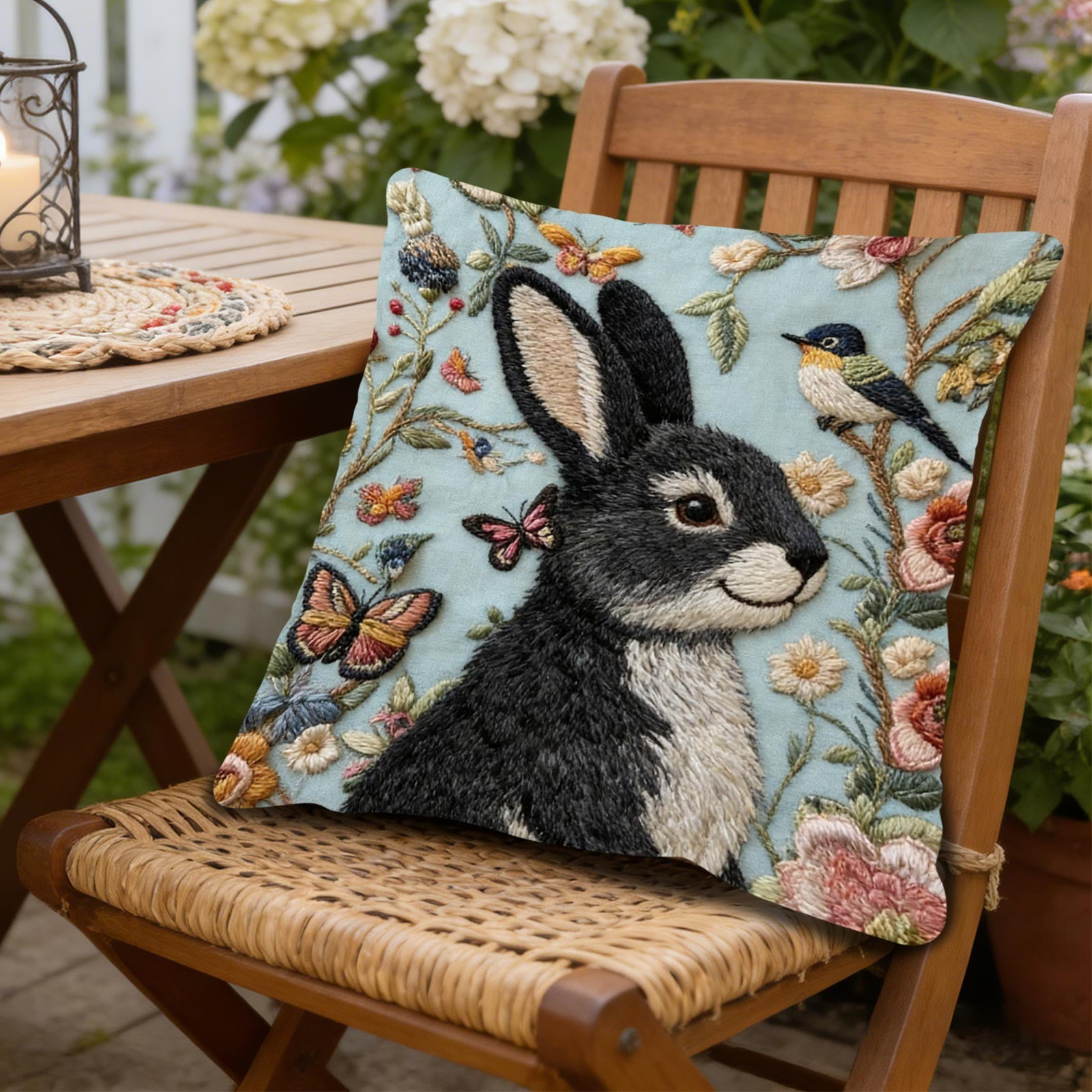 Cute Embroidery Decorative Throw Pillow Cover, 3D Effect Short Lint ...