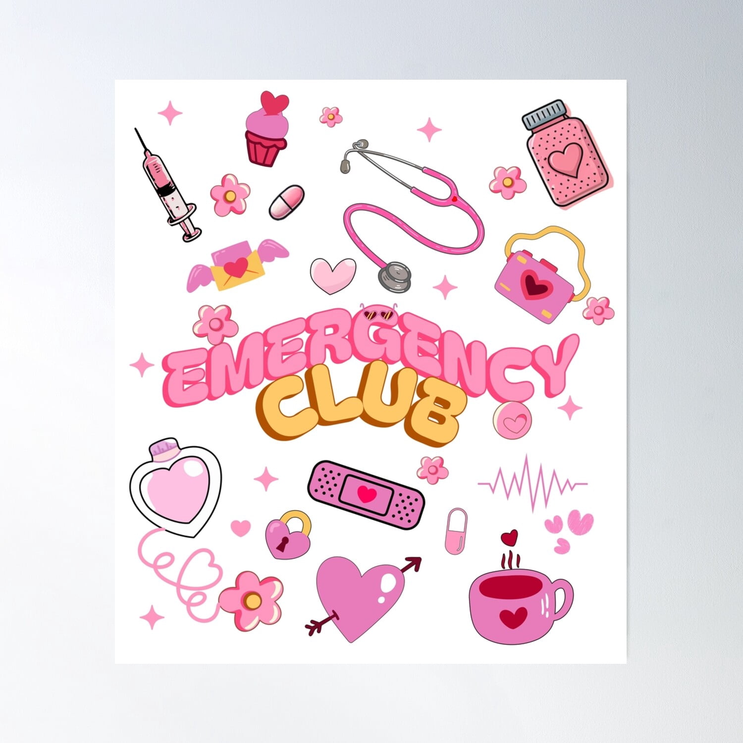 Cute Emergency Club Nurse Sweat- Medical Love'S Day Gift - Pink ...