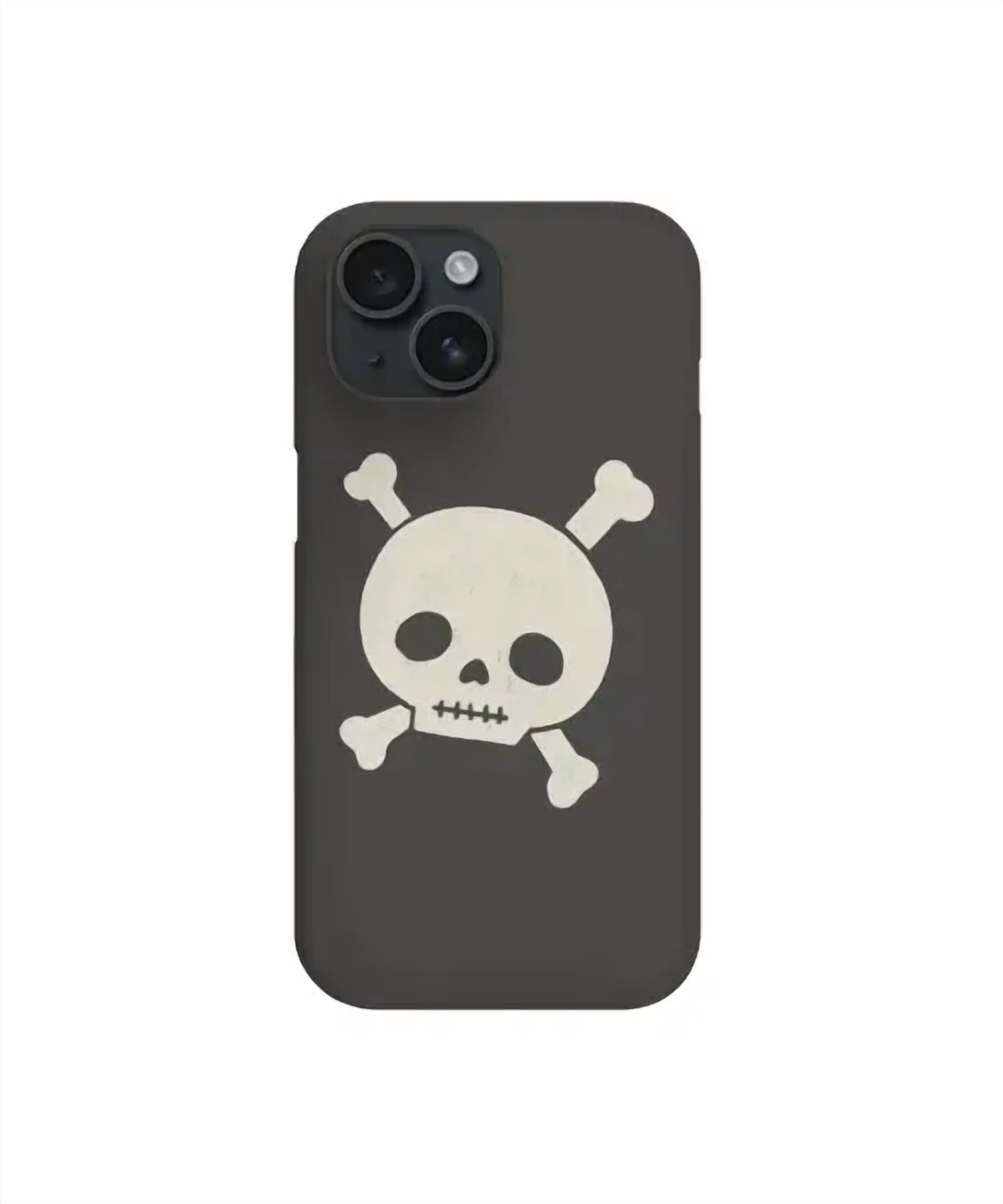 Cute Emo Skeleton Head and Bones Sad Funny Art Phone Case for iPhone 16 ...