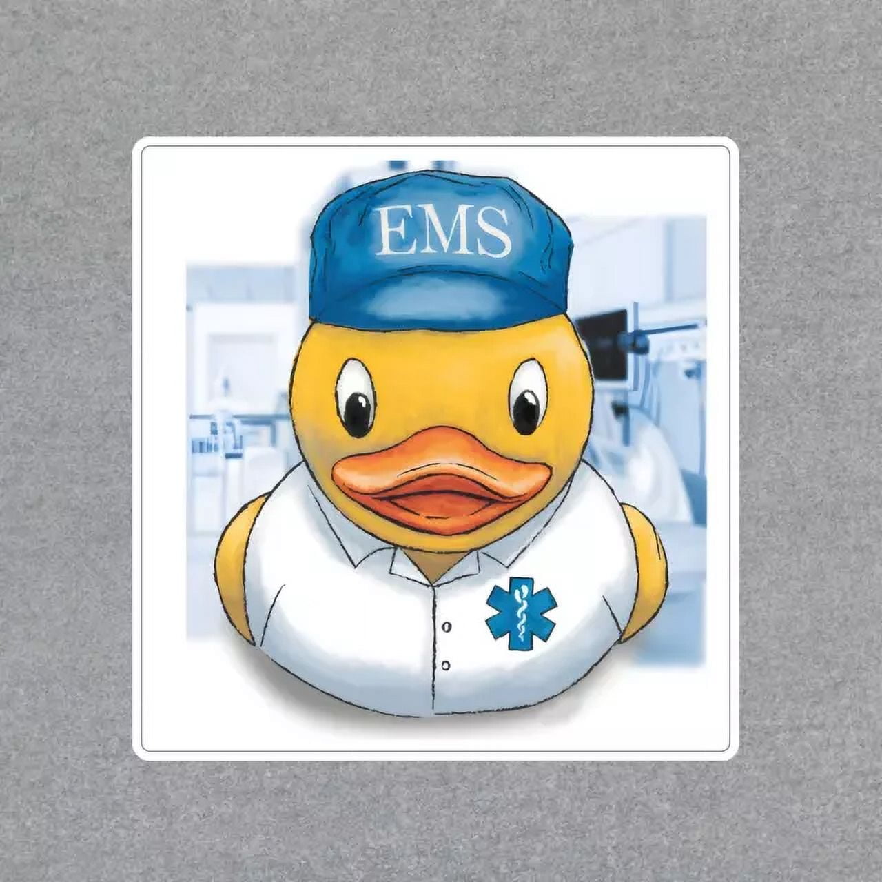 Cute Ems Duck Sticker - Adorable Rubber Ducky With Medical Uniformphone ...