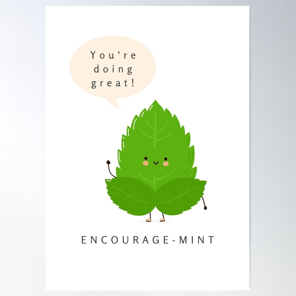 Cute Encourage-Mint Poster Wall Art, Modern Wall Decor For Living Room ...