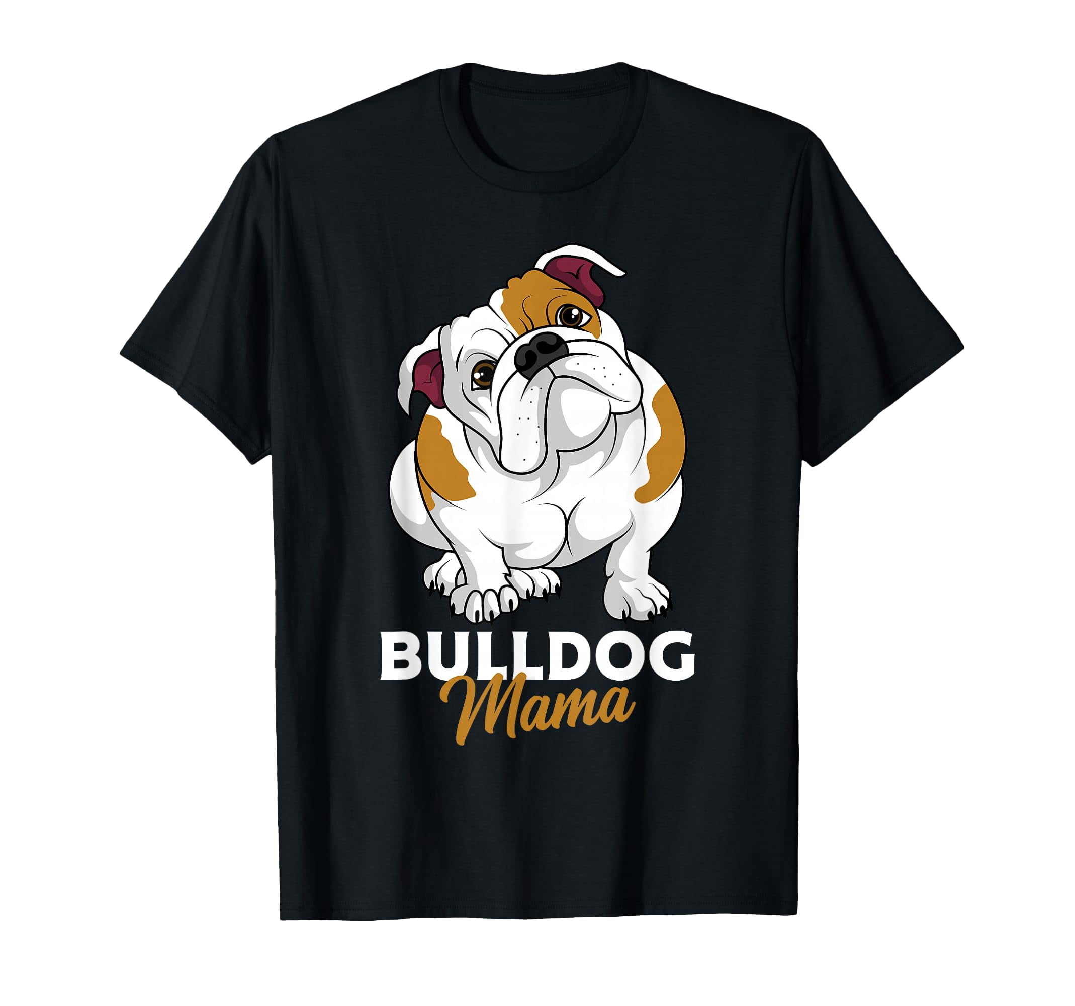 Cute English Bulldog Mama Cartoon T-Shirt - Funny Gift for Dog Moms ...